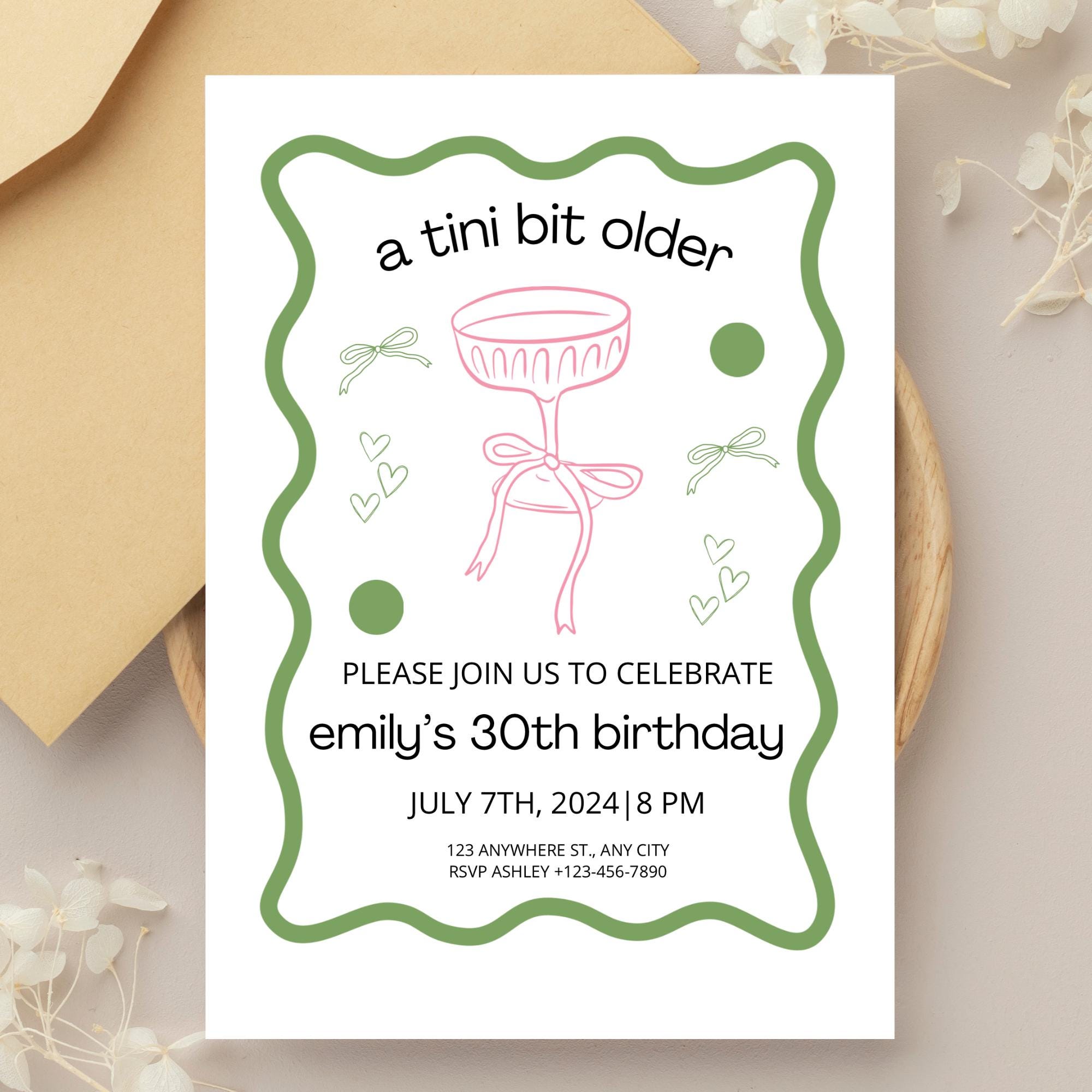 Editable A Tini Bit Older Invitation Printable Template Instant ...
