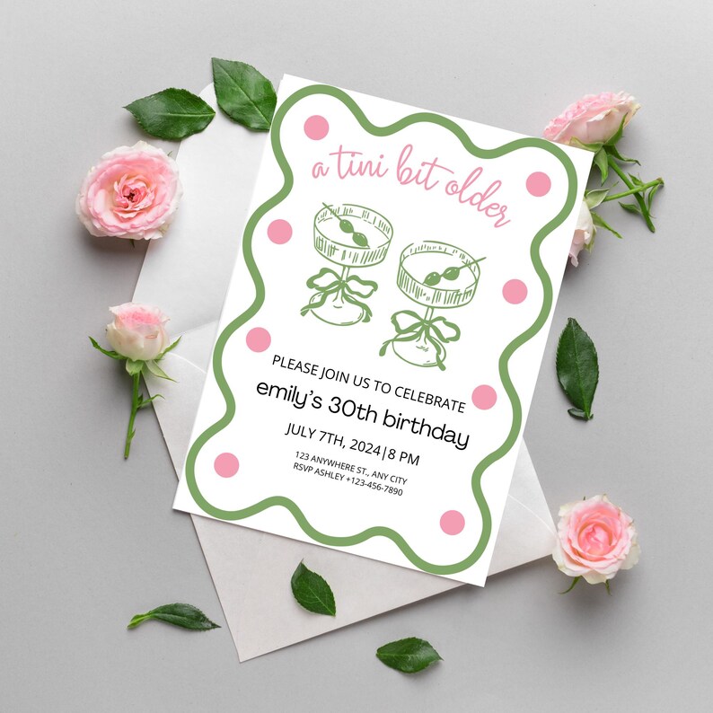 Editable A Tini Bit Older Invitation Printable Template Instant ...