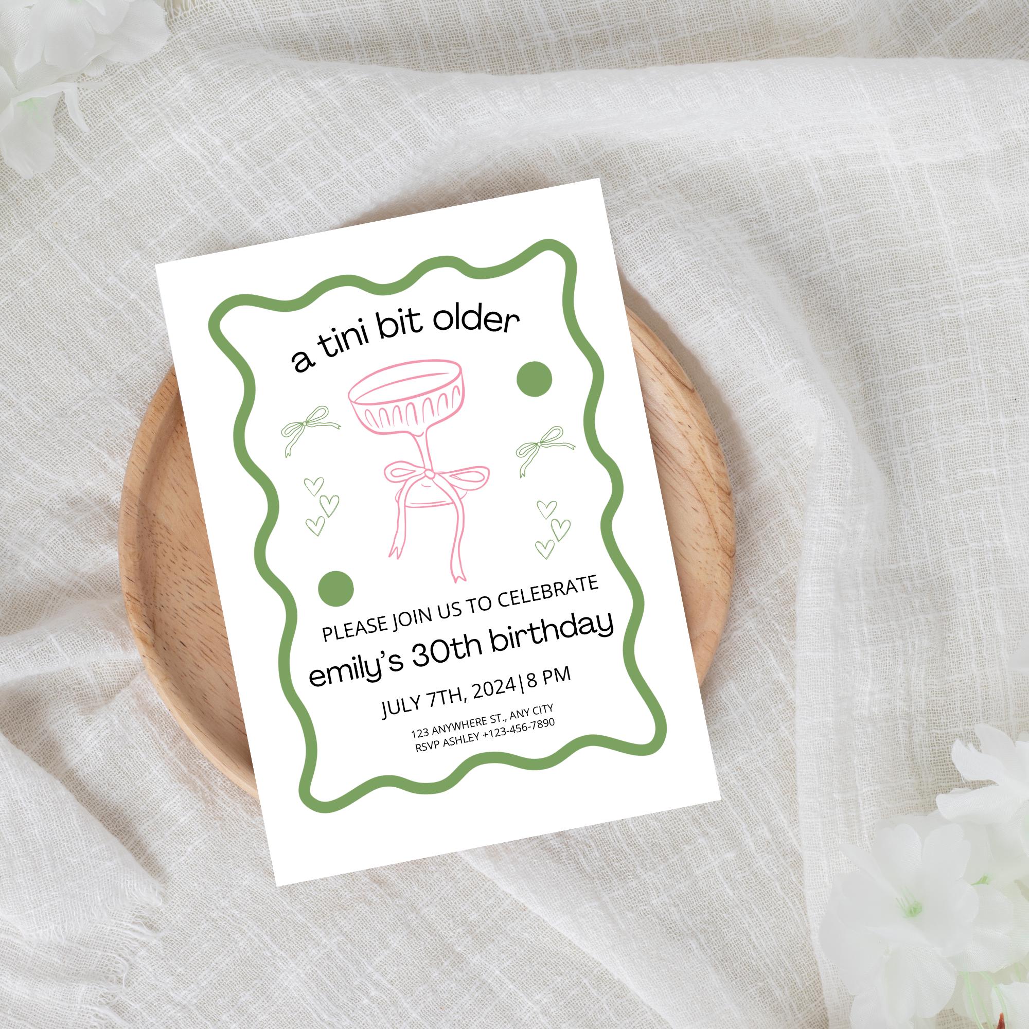 Editable A Tini Bit Older Invitation Printable Template Instant ...