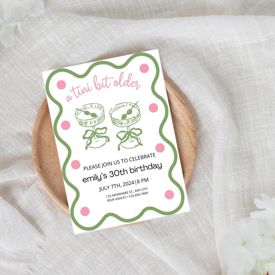 Editable A Tini Bit Older Invitation Printable Template Instant ...