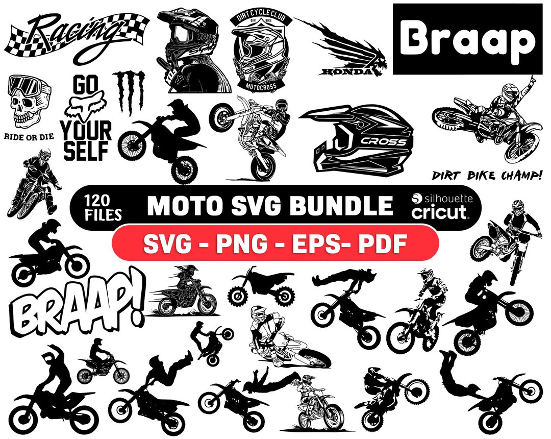Moto SVG Bundle Braap Svg Dirt Bike Svg Motocross Rider - Etsy UK