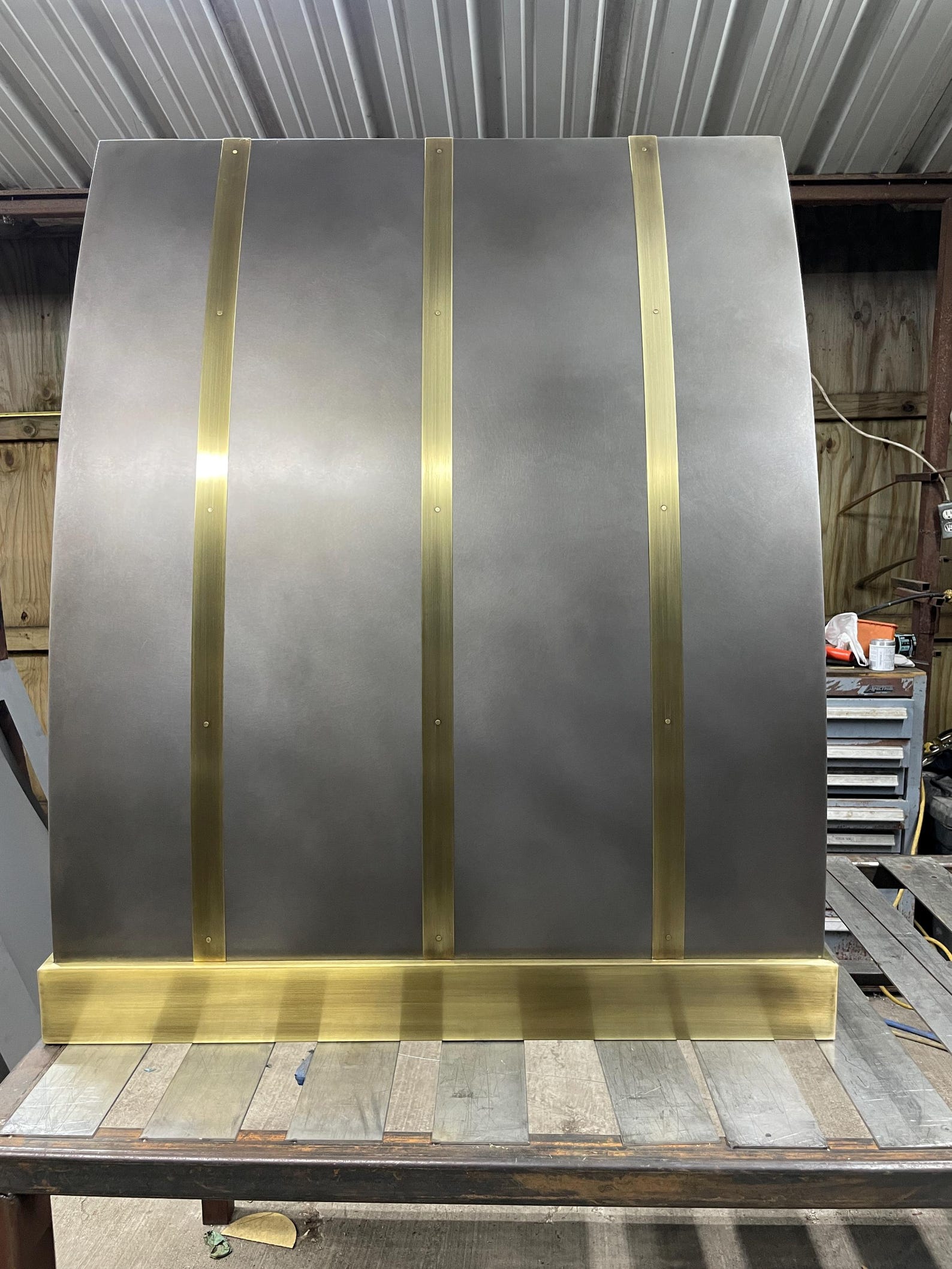 Custom Range Hood With Antique Finish | Stainless Steel Patina ...