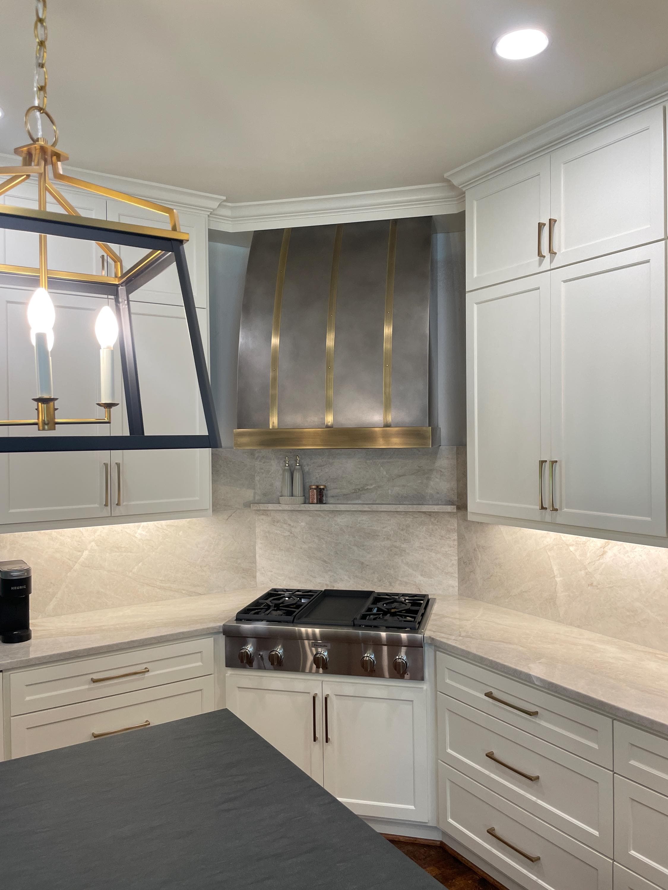 Custom Range Hood With Antique Finish | Stainless Steel Patina ...