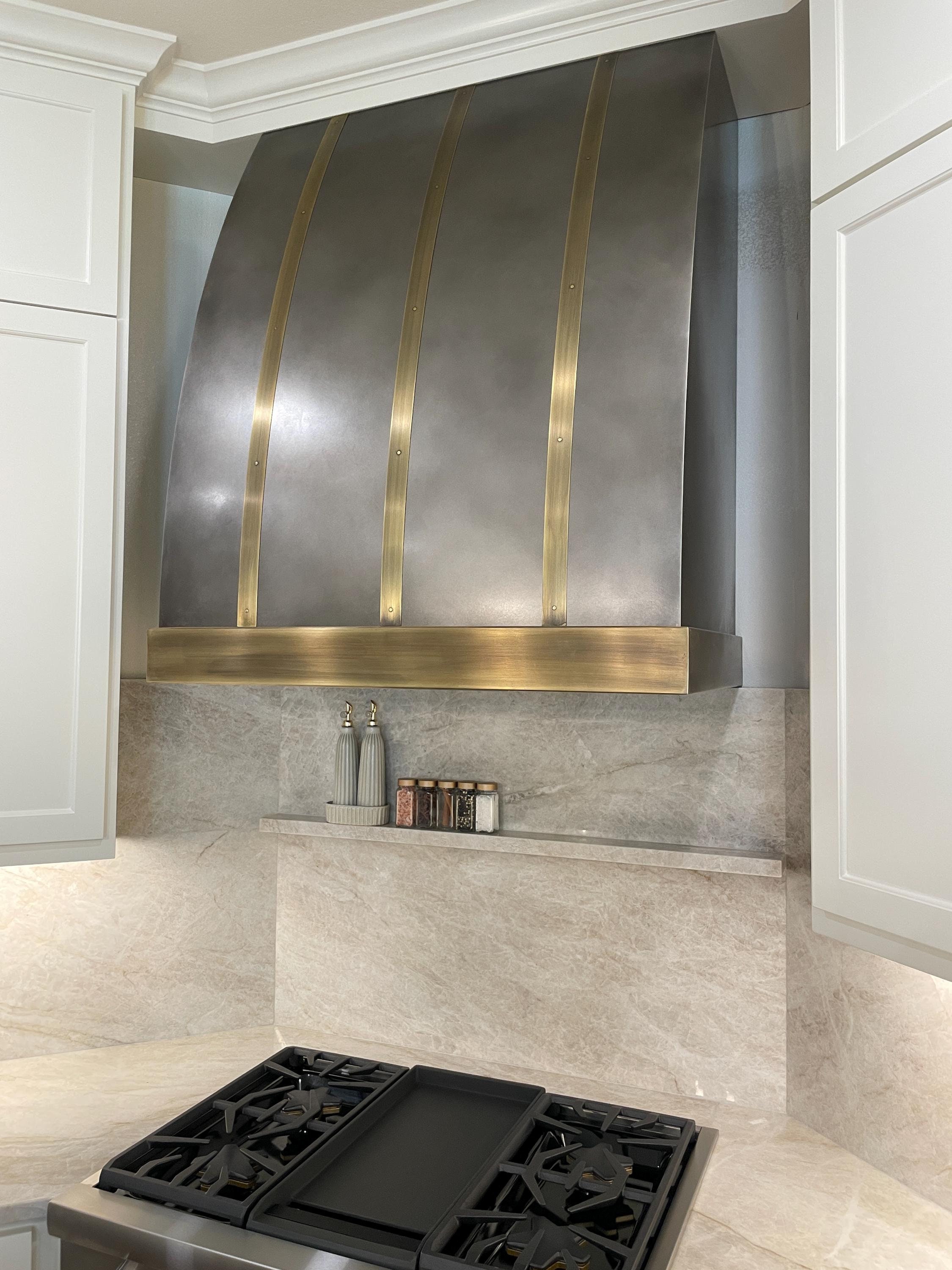Custom Range Hood With Antique Finish | Stainless Steel Patina ...