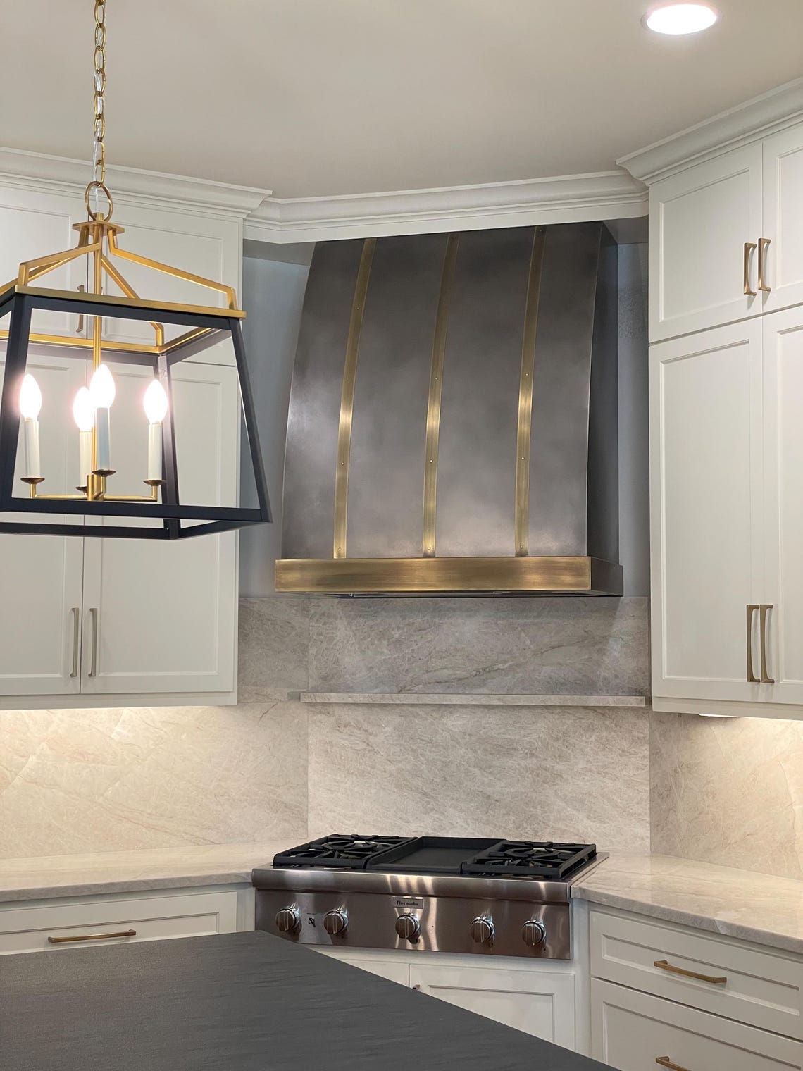 Custom Range Hood With Antique Finish | Stainless Steel Patina ...