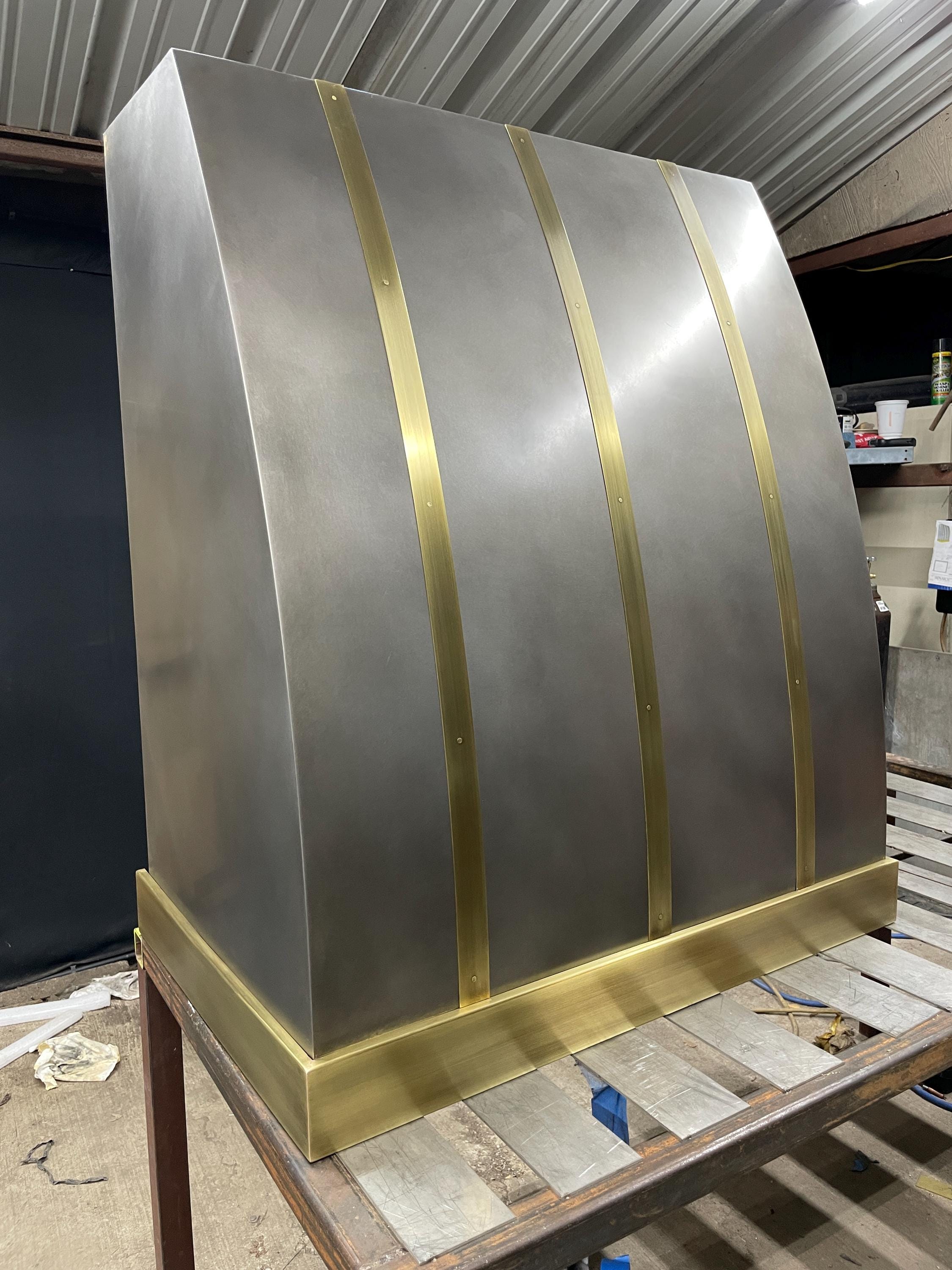 Custom Range Hood With Antique Finish | Stainless Steel Patina ...