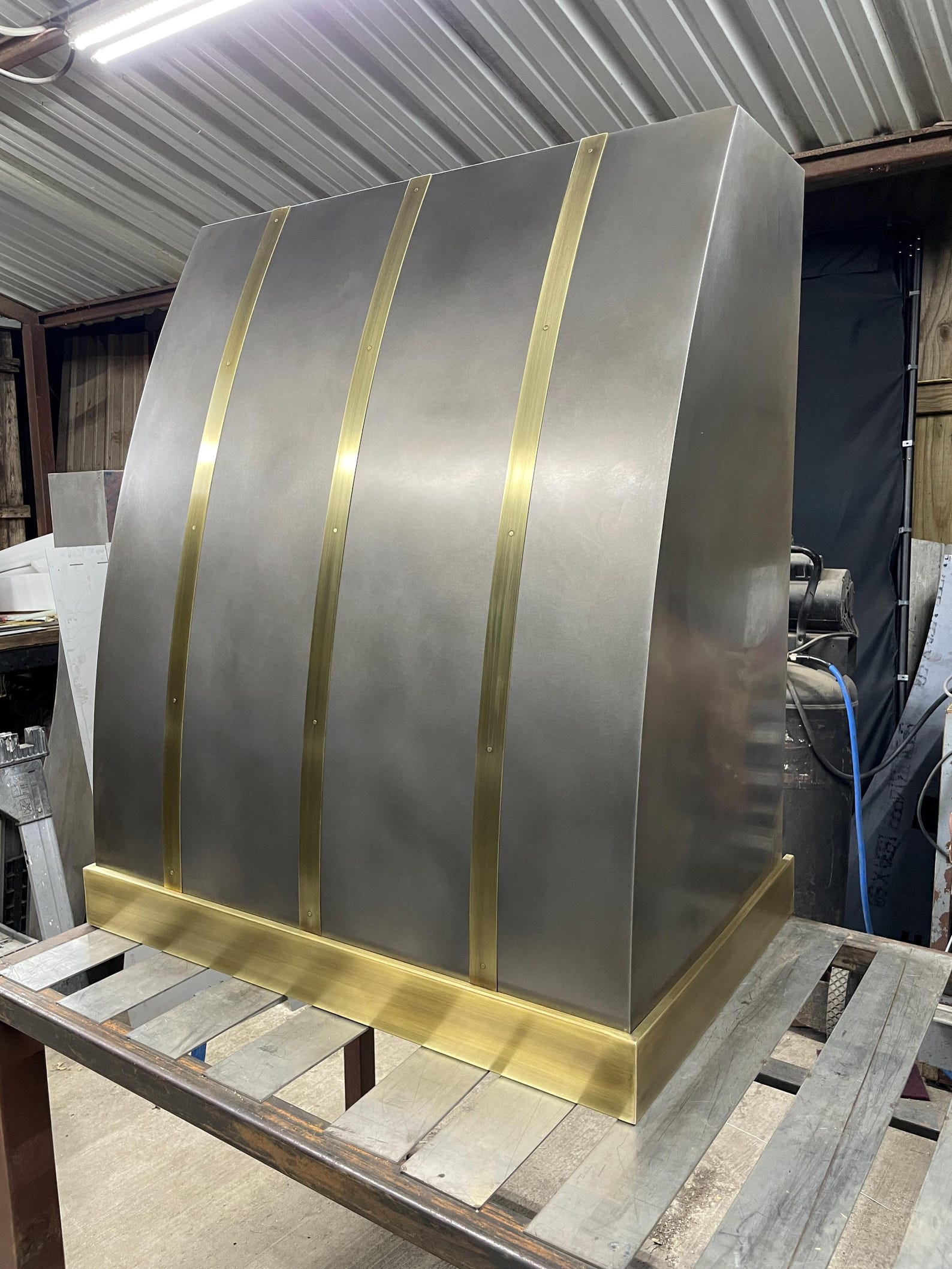 Custom Range Hood With Antique Finish | Stainless Steel Patina ...