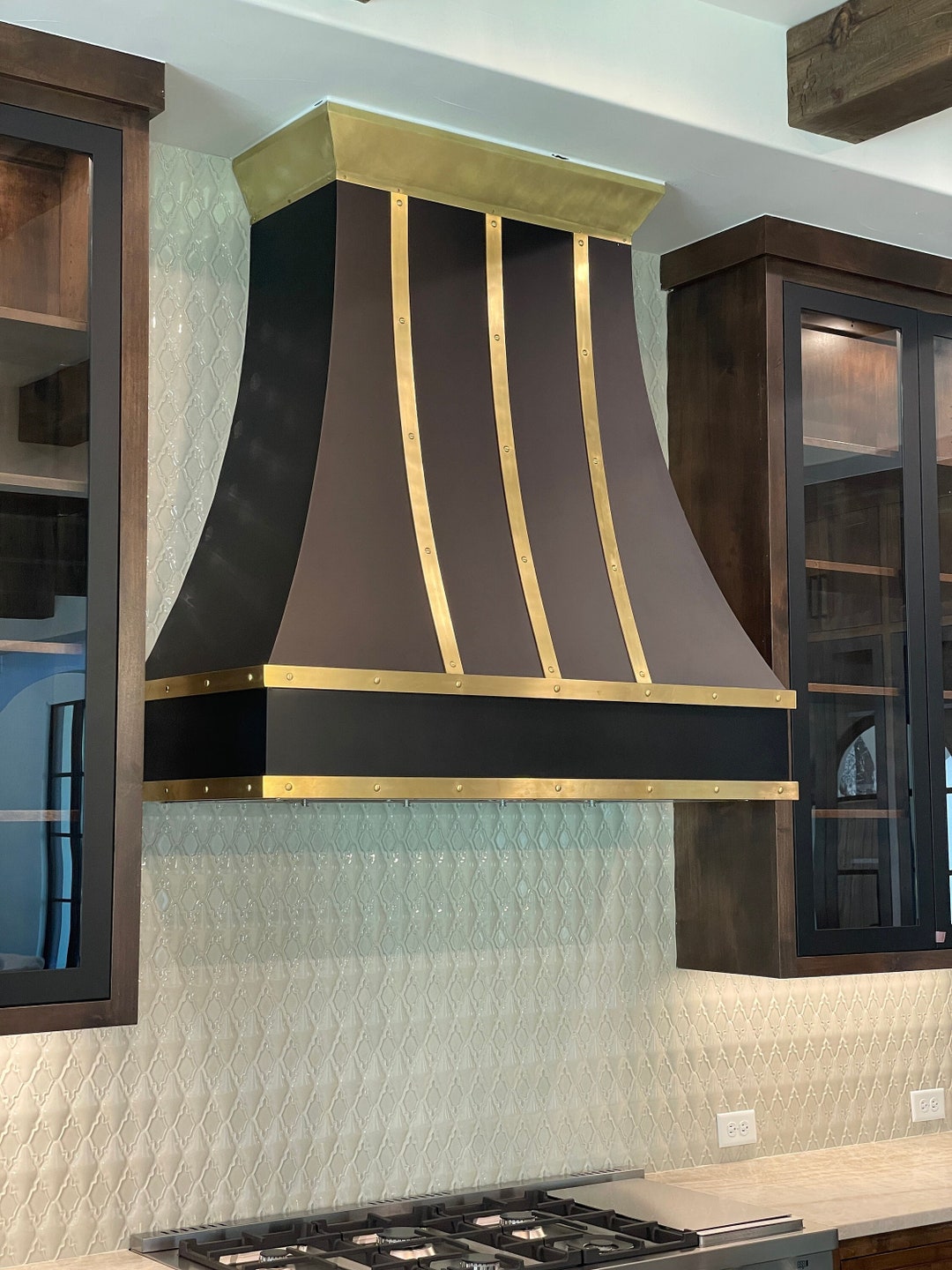 Black Stainless Steel and Brass - Custom Metal Range Hood - Monarch ...