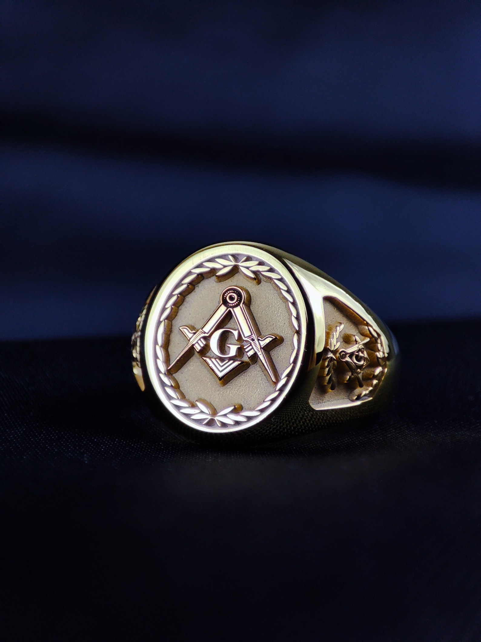 Gold Plated Masonic Signet Ring: Freemason Symbol - Etsy