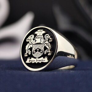 Custom Family Crest Signet Ring: Engraved Heritage Jewelry - Etsy