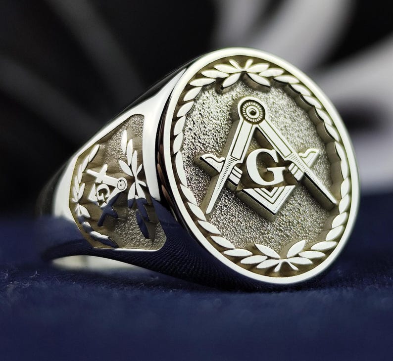 Antique Silver Masonic Ring: Freemason Square & Compass Signet - Etsy