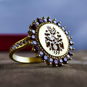 Custom Family Crest Signet Ring: Personalized Gold or Silver Jewelry - Etsy