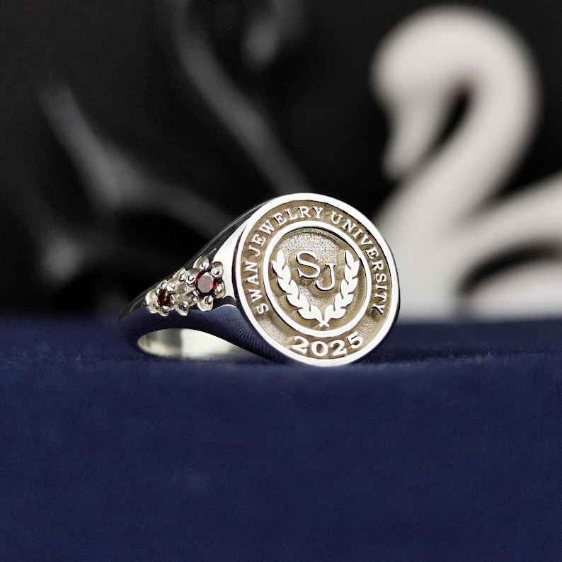 Women's Sterling Silver Three-stone University Ring – Personalized ...
