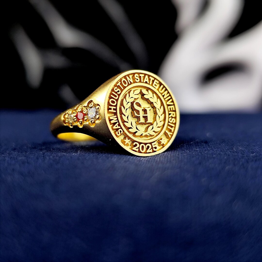 Personalized Gold Signet Ring, Minimalist Graduation Ring, Custom ...