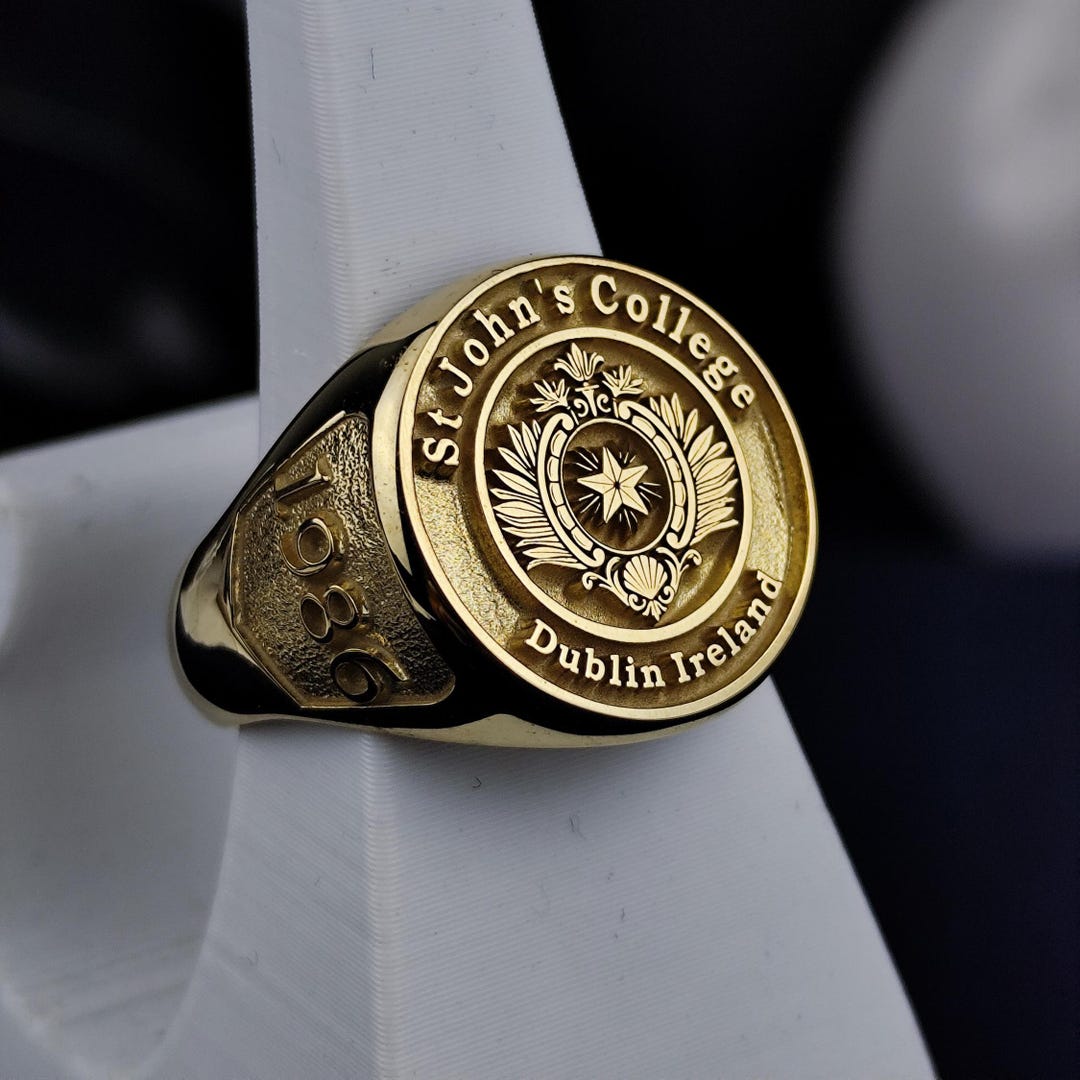 Gold-plated University Ring – Custom College Graduation Signet for Men ...