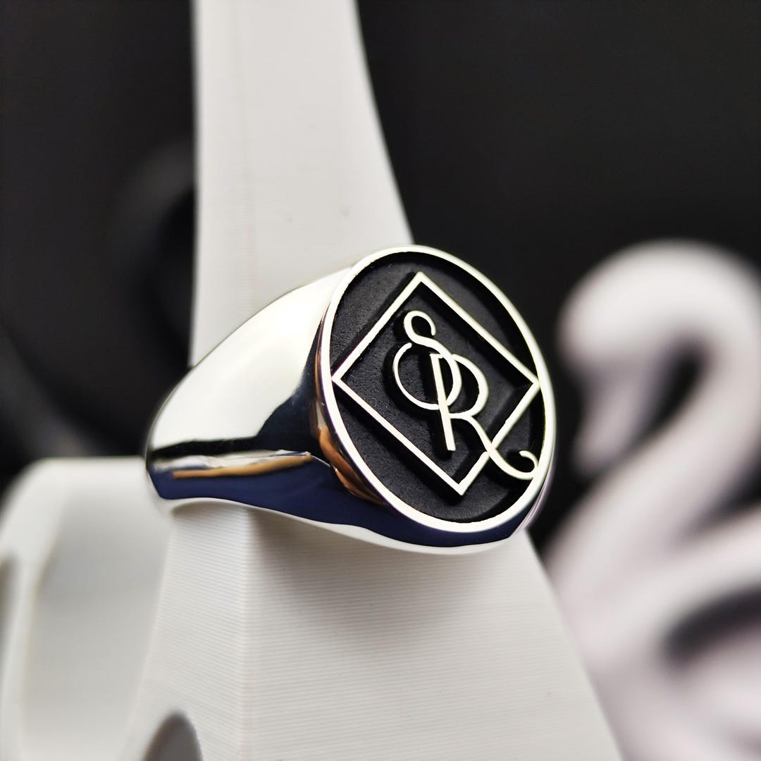 Customized Signet Ring With Name or Logo Engraving for Personalized ...