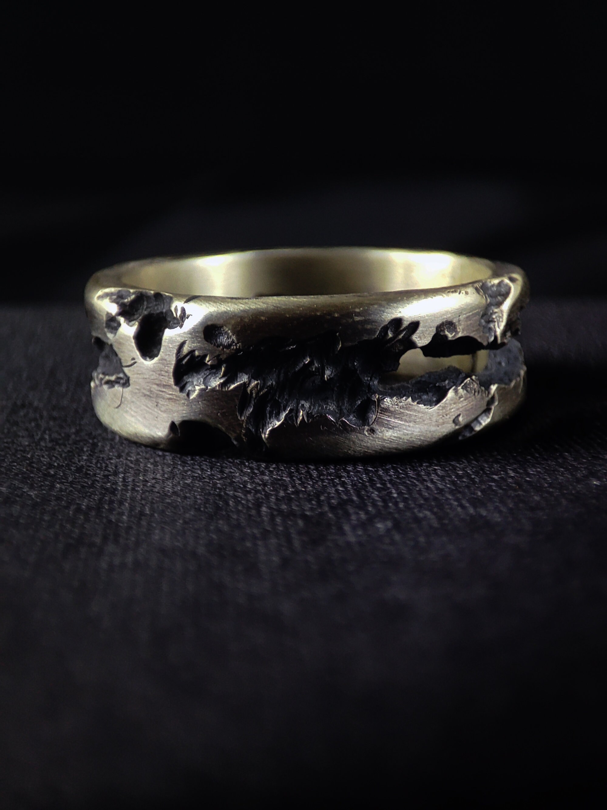 Rustic Sterling Silver Ring: Handmade Textured Unisex Band - Etsy