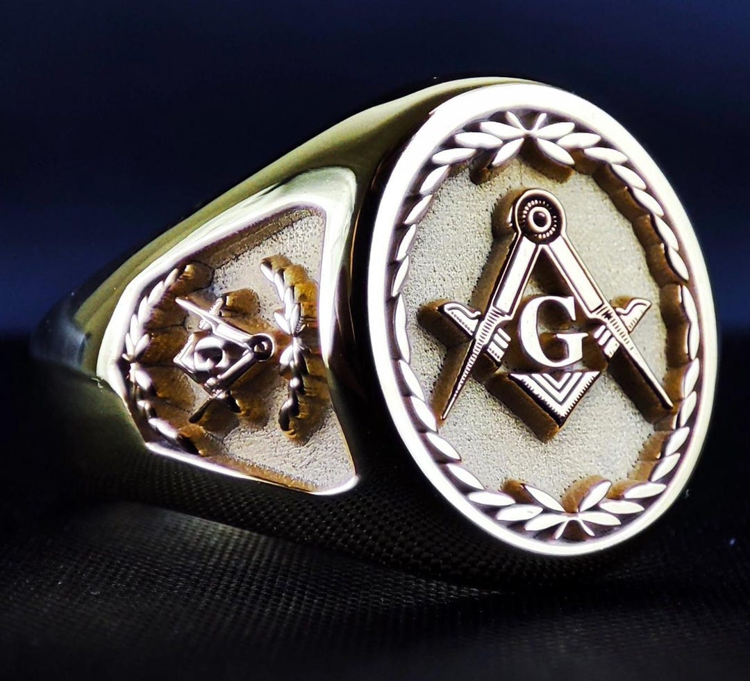 Custom Masonic Ring – Freemason Symbol Ring in Silver, Gold, or Gold ...