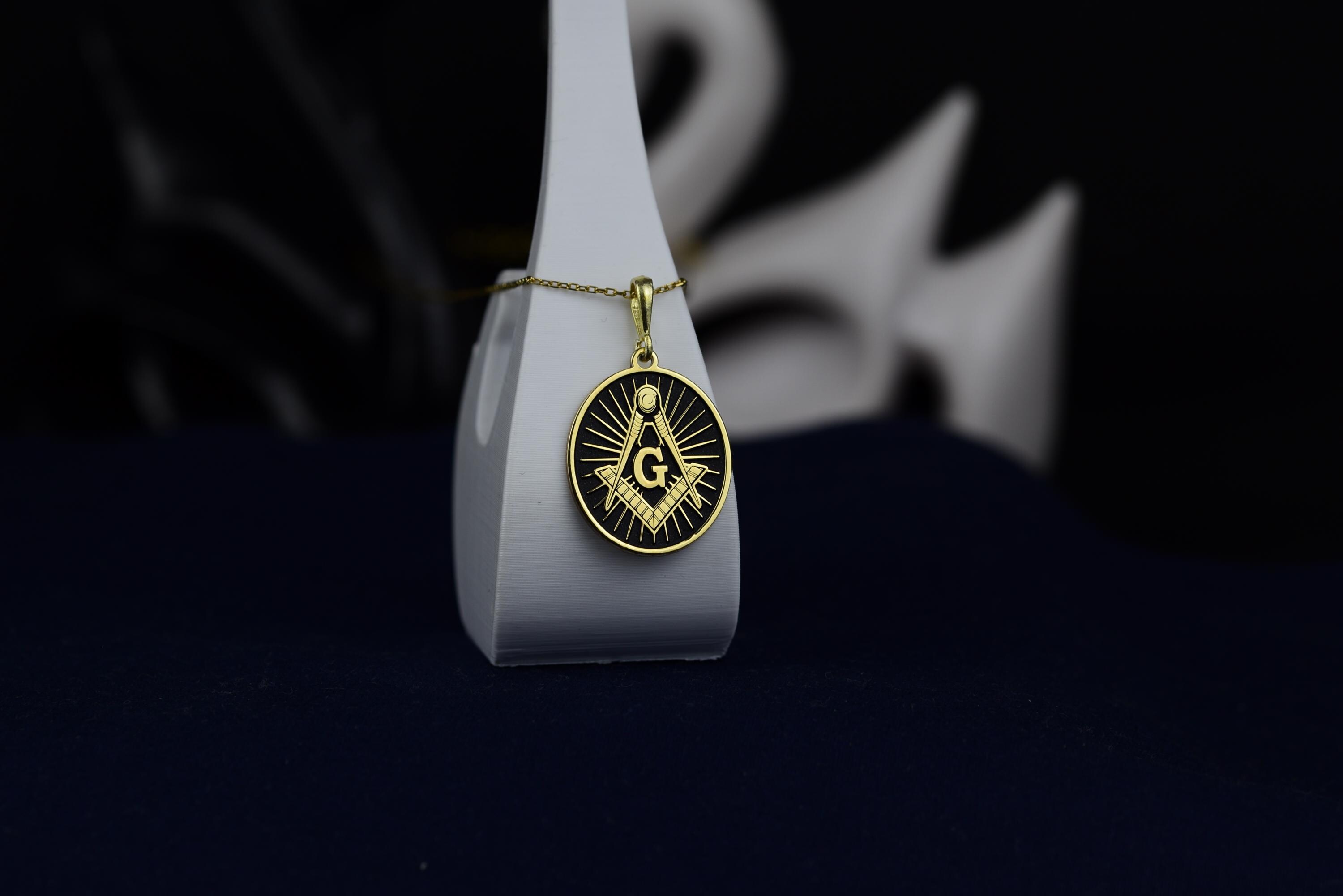 Handmade Freemason Pendant Necklace: Gold or Sterling Silver Masonic ...