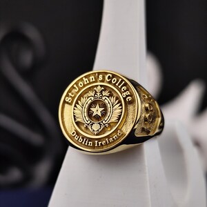 Gold-plated University Ring – Custom Graduation Signet for Men & Women ...
