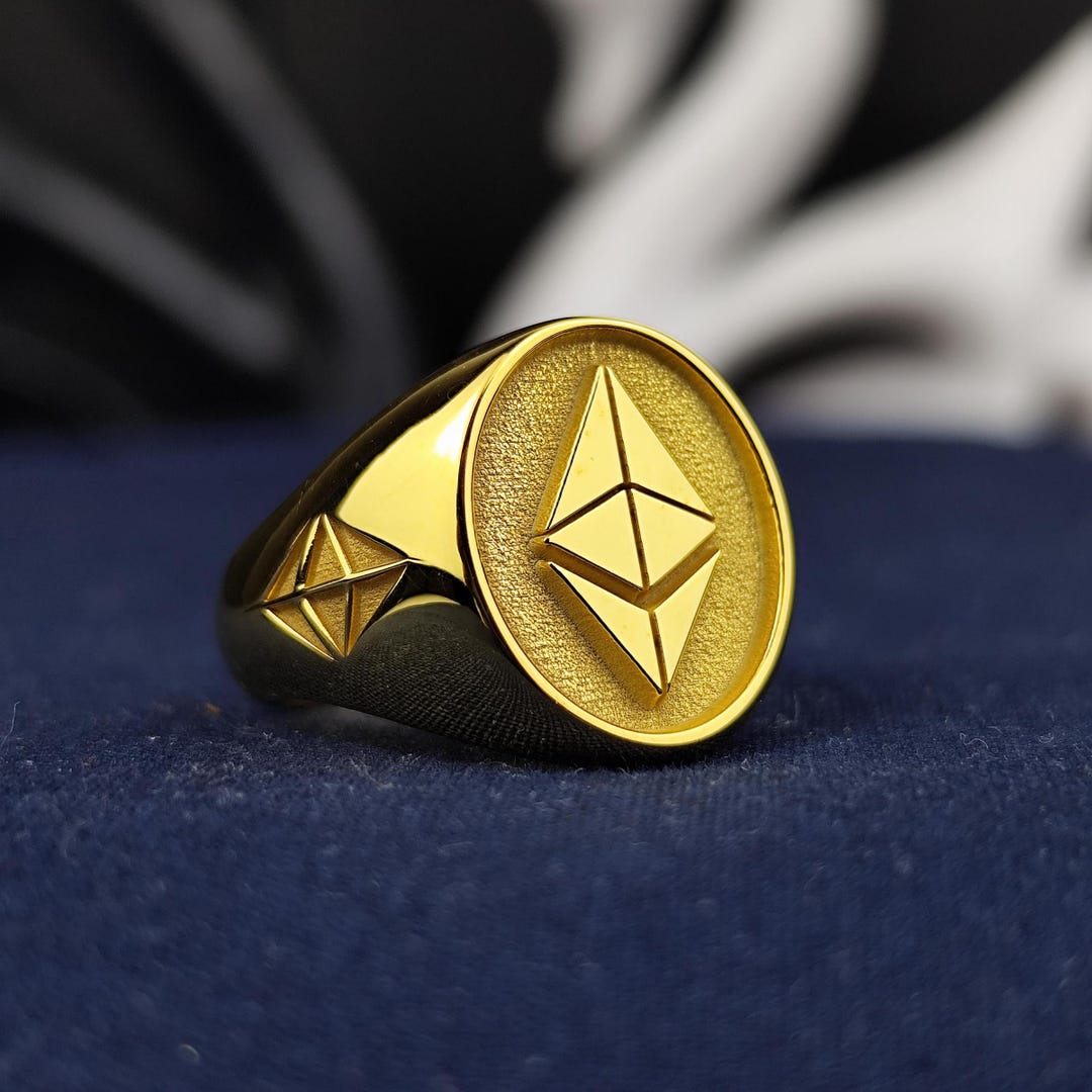Gold Ethereum Ring – Stylish Blockchain Crypto Jewelry for Investors ...