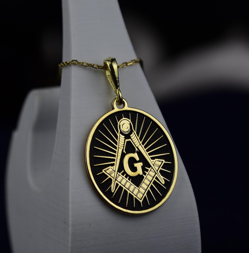 Handmade Freemason Pendant Necklace: Gold or Sterling Silver Masonic ...