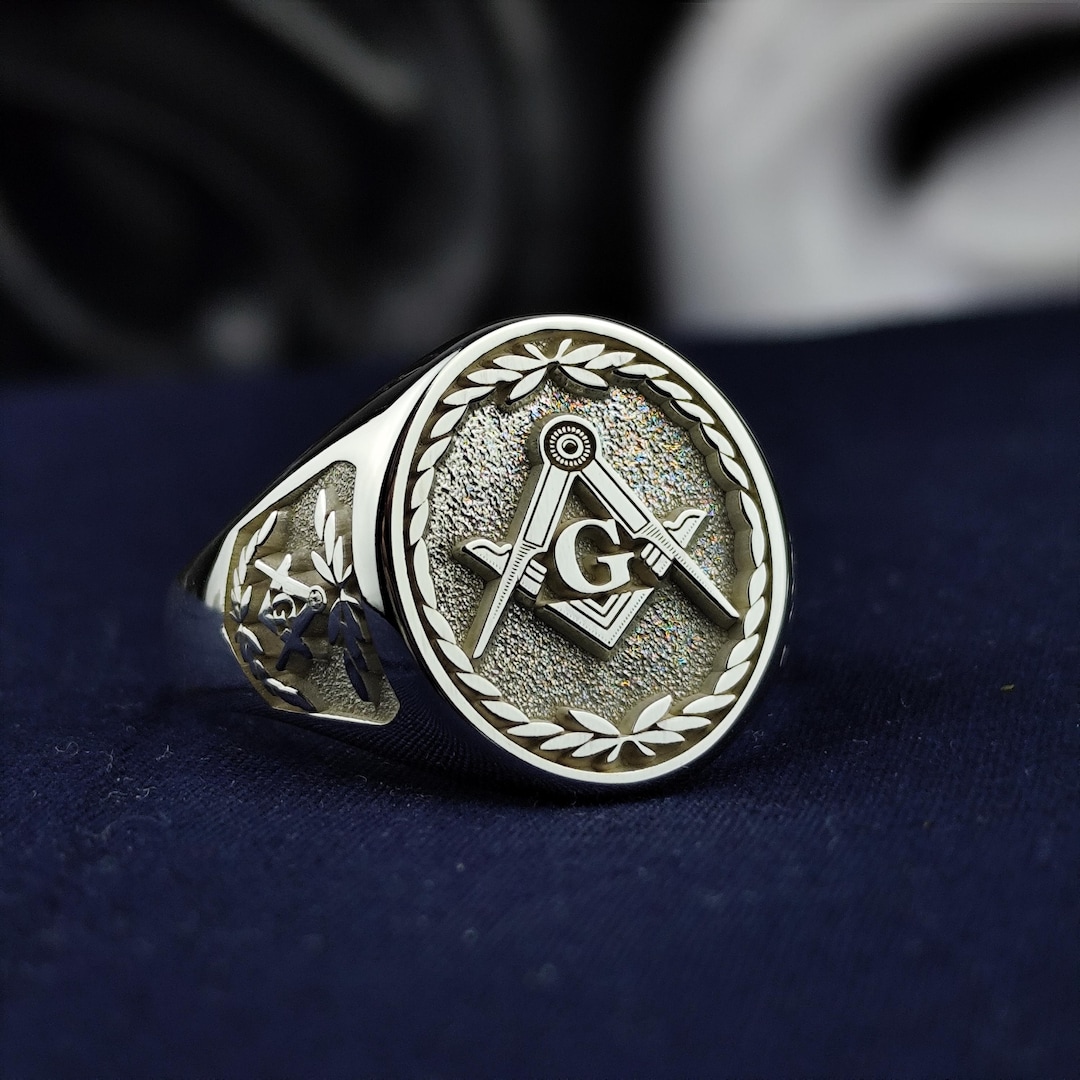 Antique Silver Masonic Ring: Freemason Square & Compass Signet - Etsy