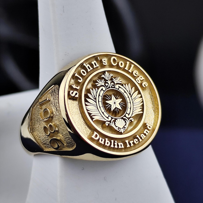 Gold-plated University Ring – Custom Graduation Signet for Men & Women ...