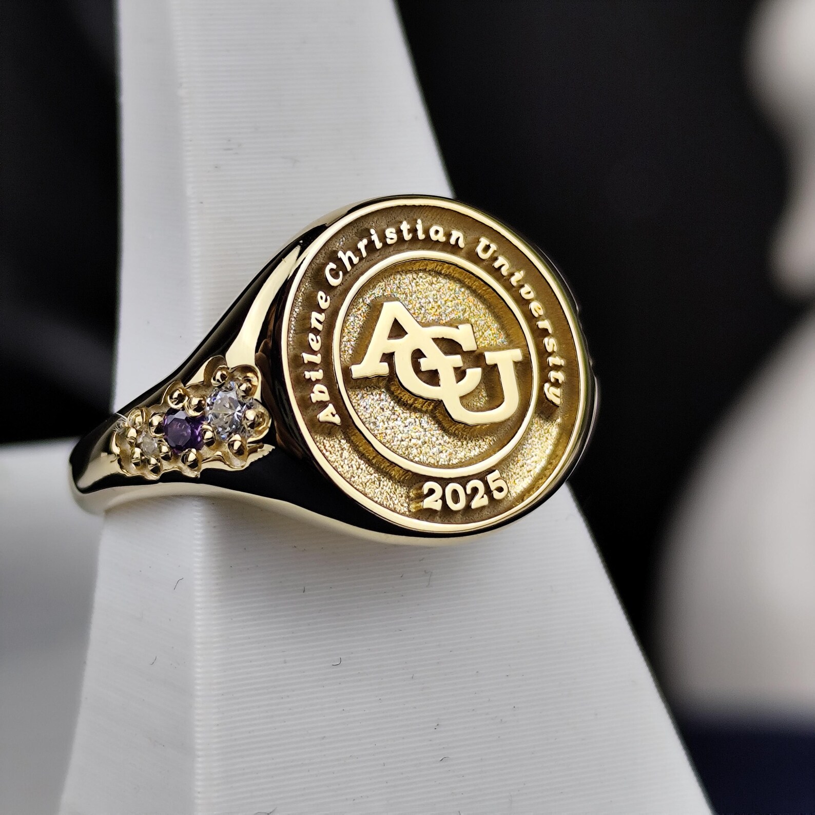Minimalist Women's University Ring - Dainty Gold or Silver College ...