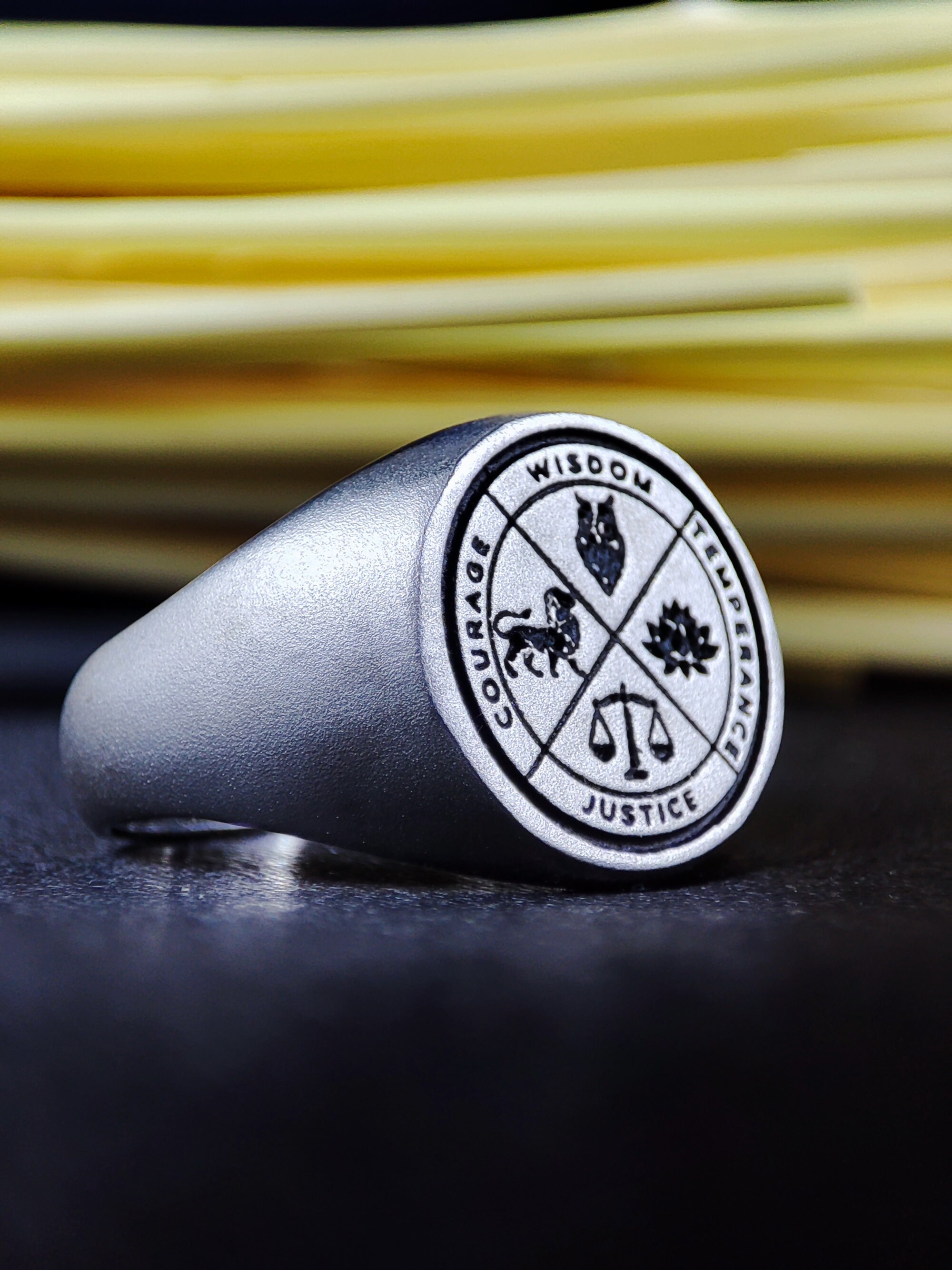 Wisdom Ring Temperance Ring Stoic Rings Justice Ring - Etsy