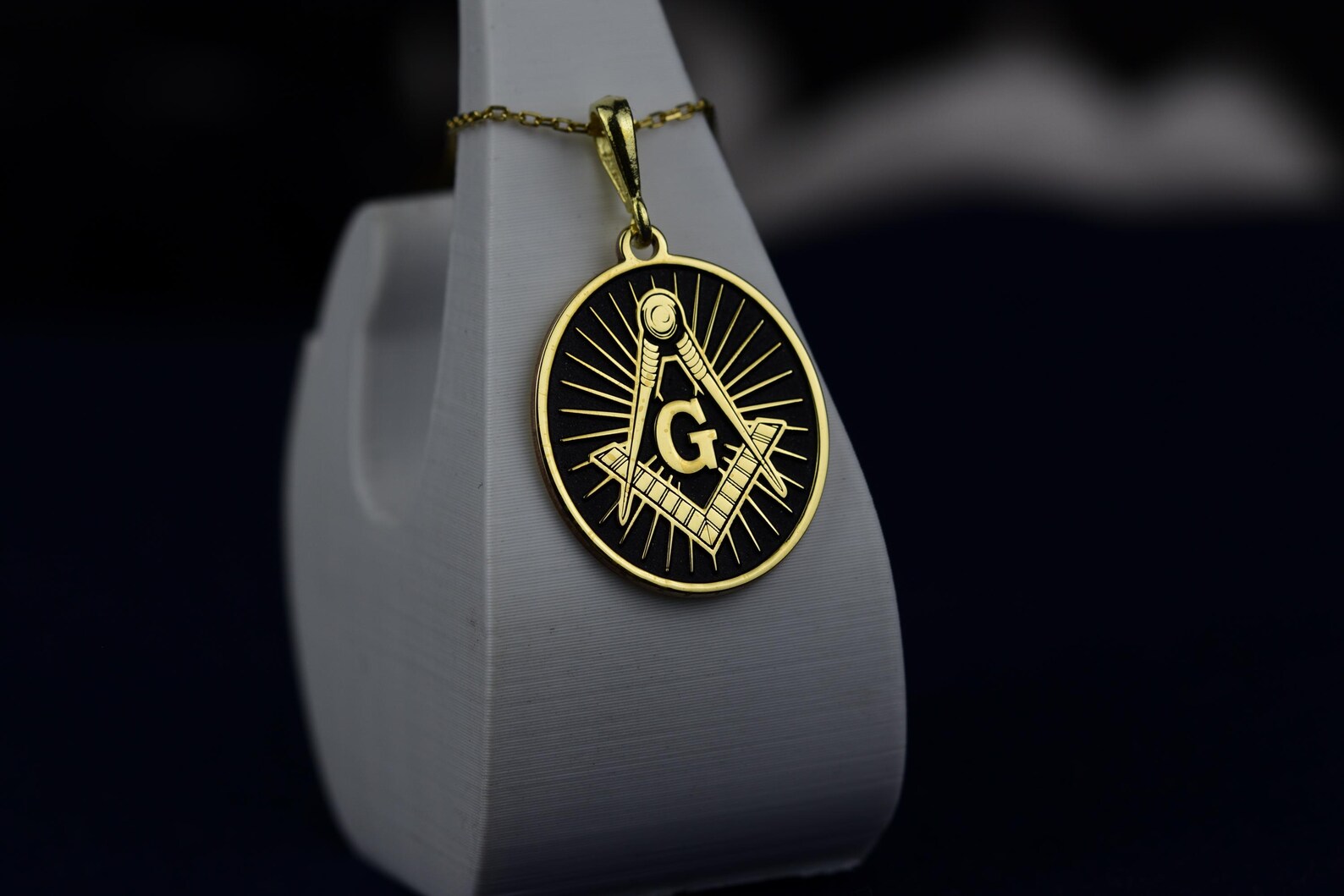 Handmade Freemason Pendant Necklace: Gold or Sterling Silver Masonic ...