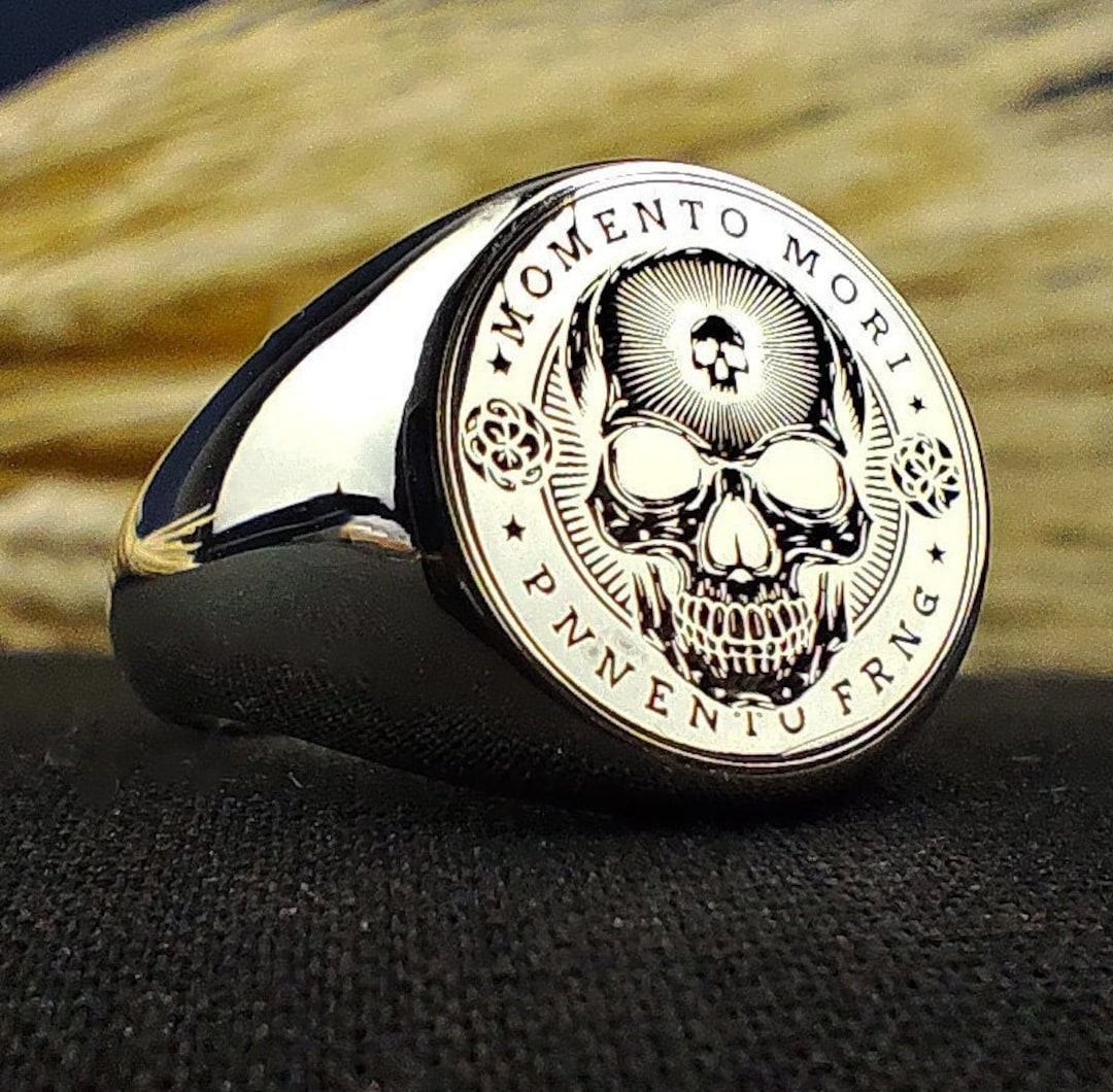 Custom Memento Mori Ring in Sterling Silver – Handcrafted Skull Ring ...