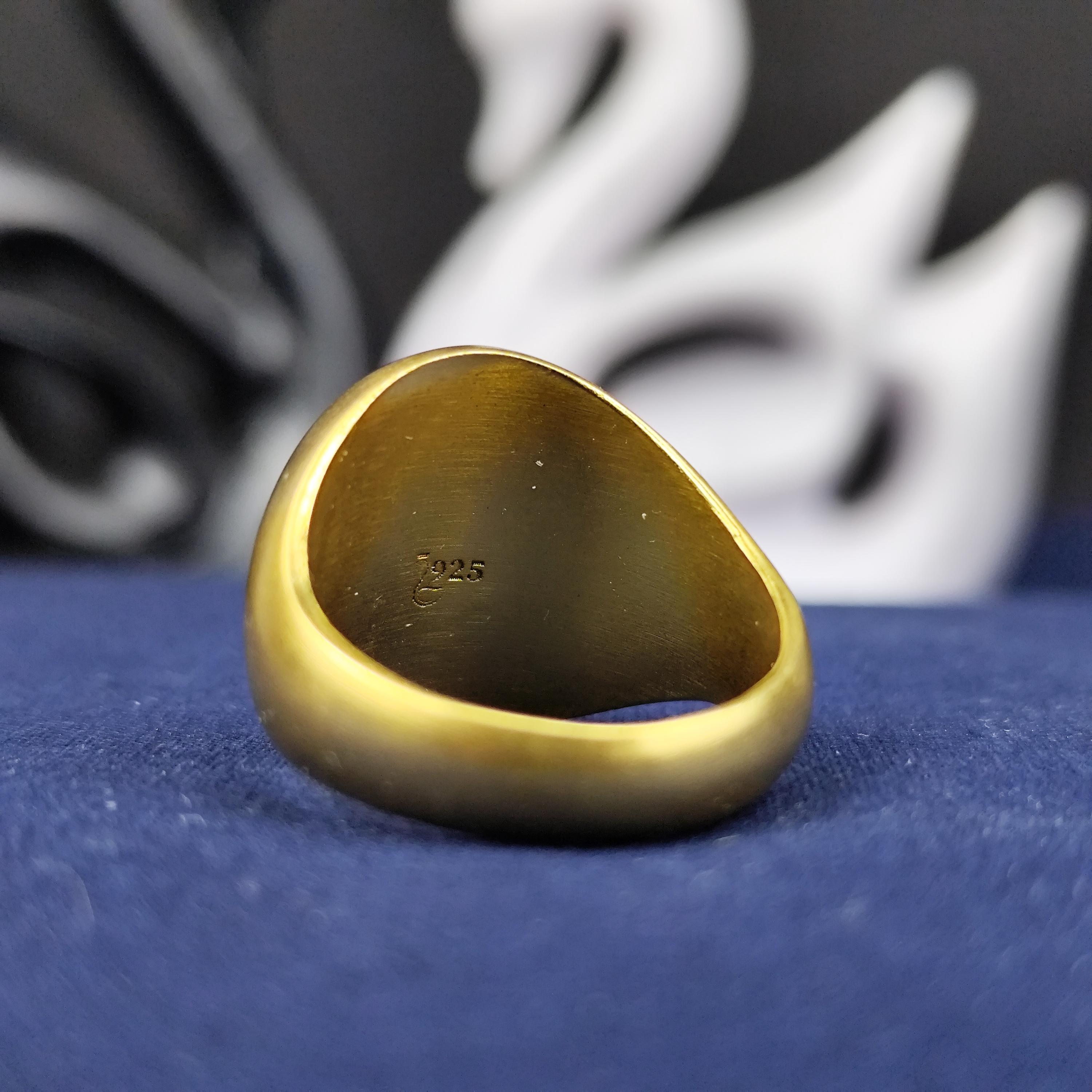 Vermeil Initial Signet Ring: 18K Gold Over Sterling Silver Monogram - Etsy
