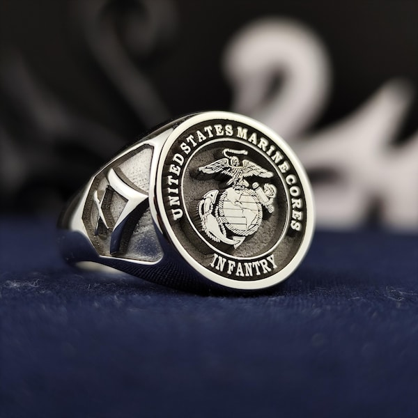 Us Marine Signet Ring - Etsy