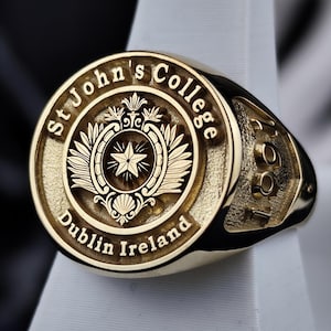 Gold-plated University Ring – Custom Graduation Signet for Men & Women ...