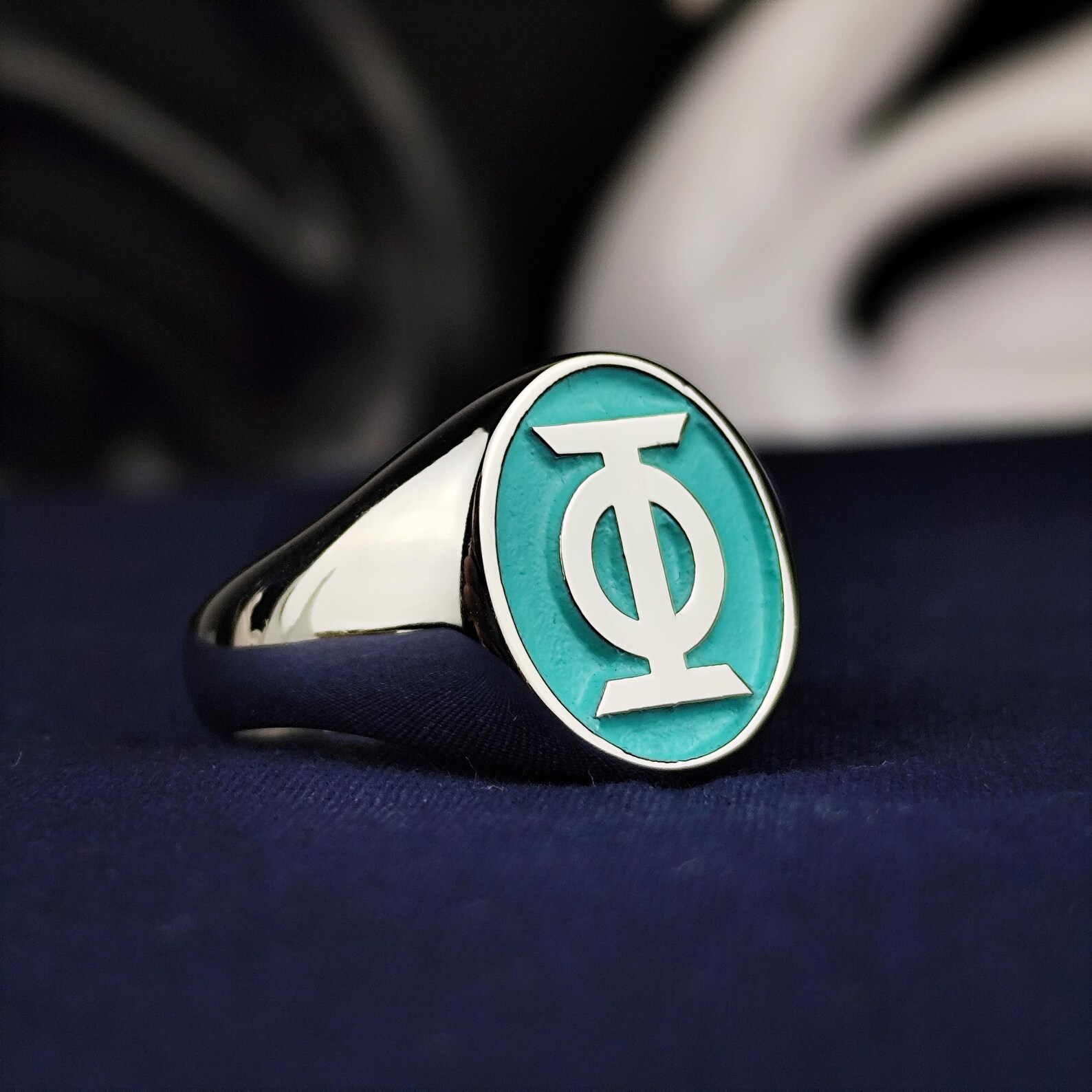 Custom Oval Signet Ring: Engraved Logo, Sterling Silver or Gold - Etsy