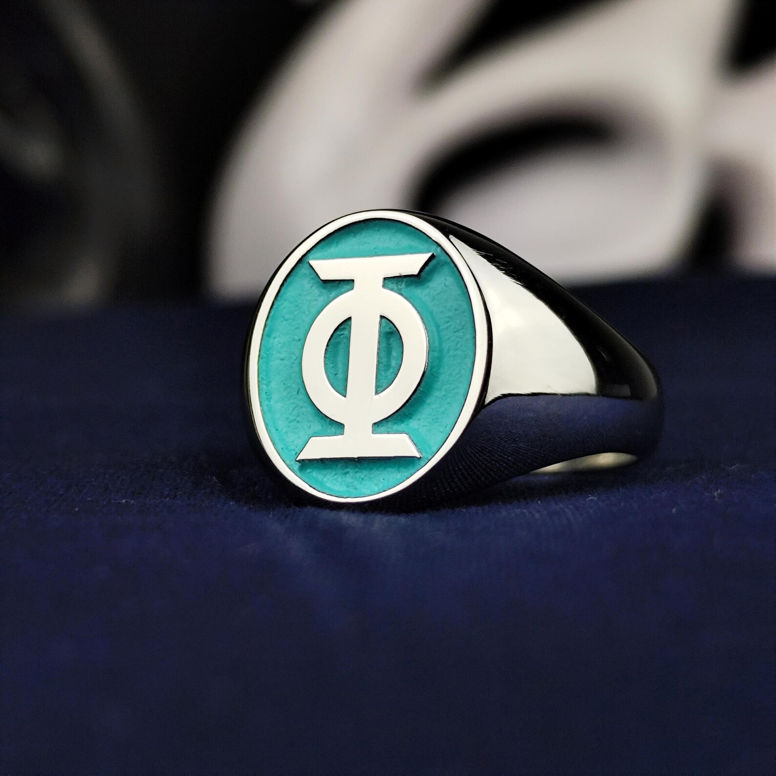 Custom Oval Signet Ring: Engraved Logo, Sterling Silver or Gold - Etsy
