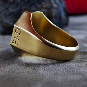 Men’s Hexagonal University Ring – Custom College Graduation Signet in ...