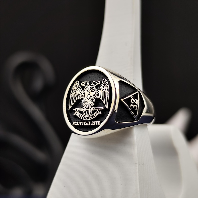 Scottish Rite Masonic Ring: Double Headed Eagle, 925 Sterling Silver ...