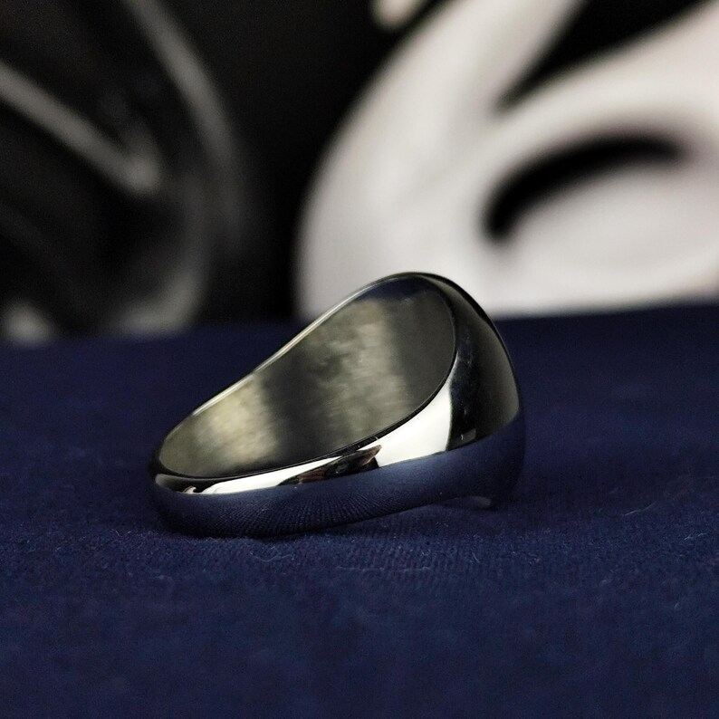 Custom Oval Signet Ring: Engraved Logo, Sterling Silver or Gold - Etsy