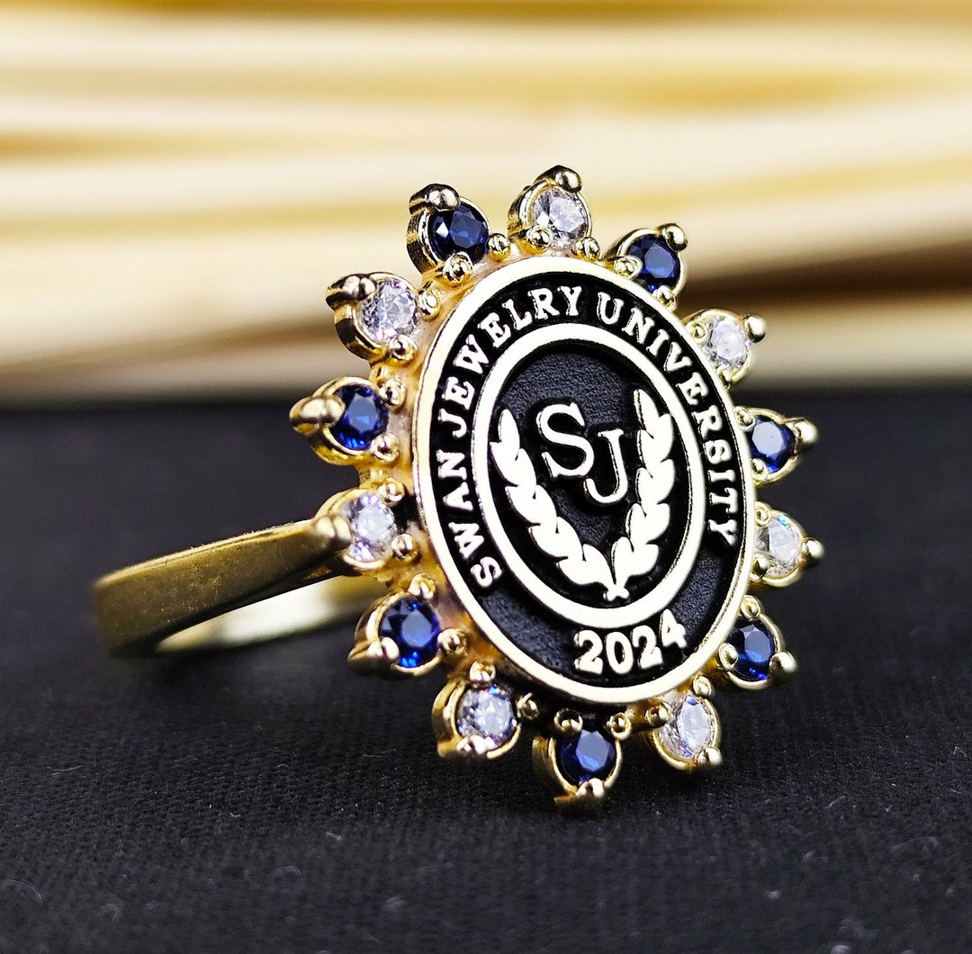 Ladies Custom Signet University Graduation Ring Gift for College or ...