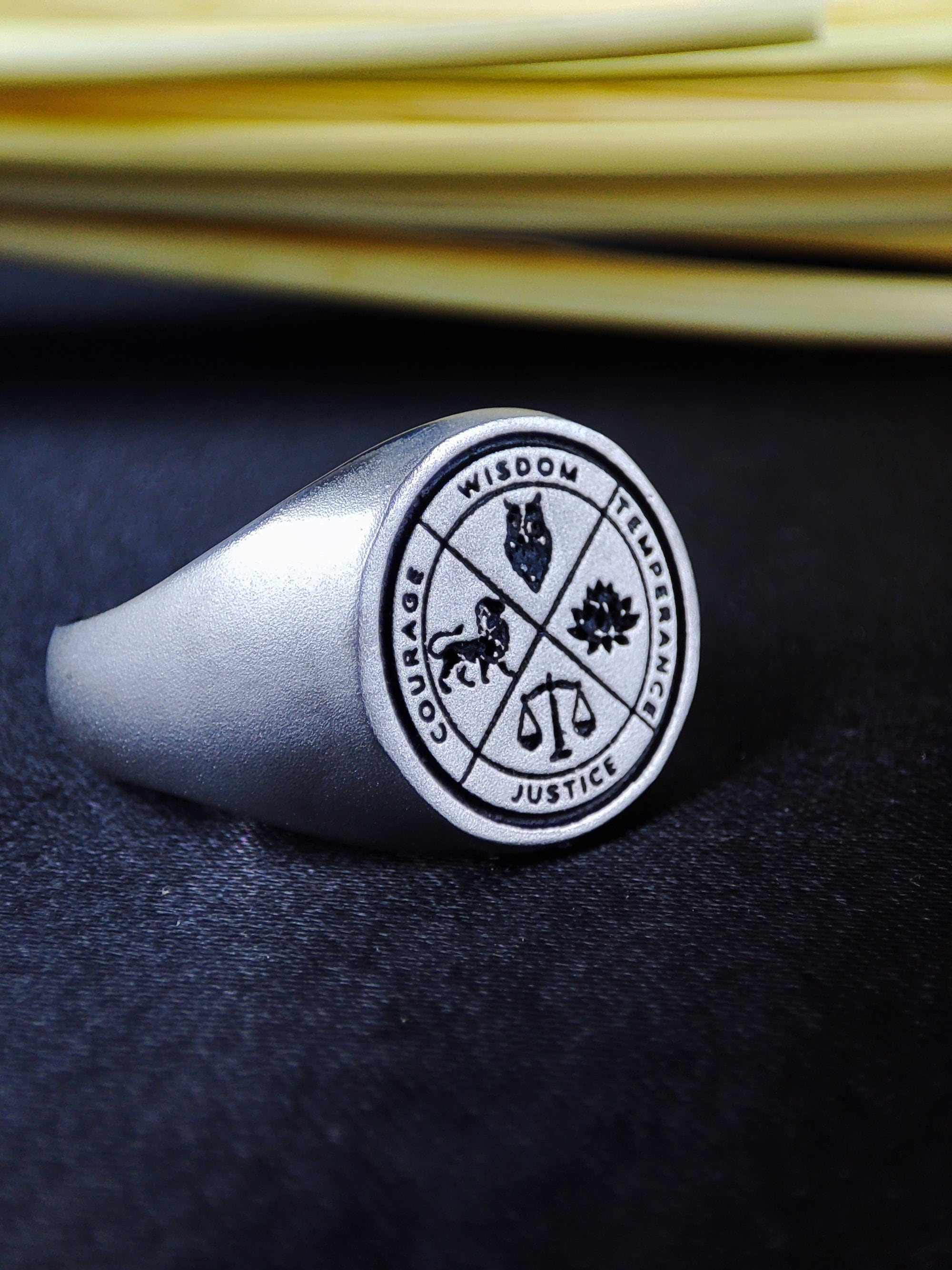 Wisdom Ring Temperance Ring Stoic Rings Justice Ring - Etsy