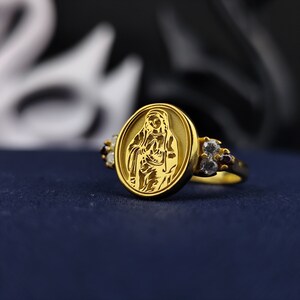 Gold Plated Virgin Mary Ring: Women's Catholic Signet - Etsy