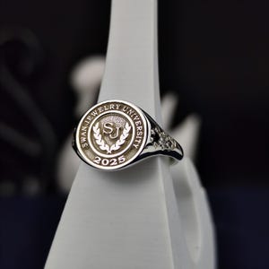 Women's Sterling Silver Three-stone University Ring – Personalized ...