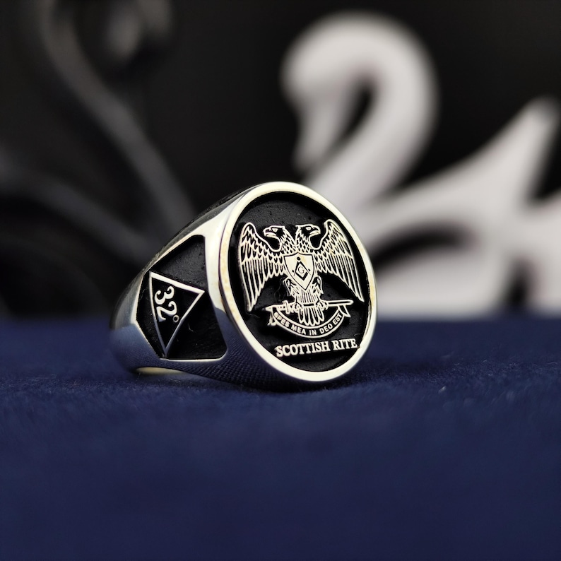 Scottish Rite Masonic Ring: Double Headed Eagle, 925 Sterling Silver ...