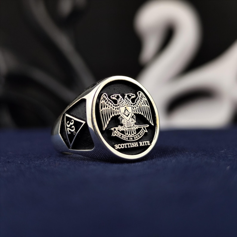 Scottish Rite Masonic Ring: Double Headed Eagle, 925 Sterling Silver ...