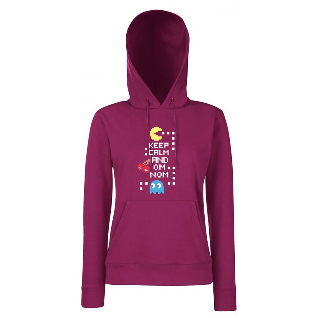 Keep Calm and Om Nom Pac Man Retro 90s Women Hoodies - Etsy