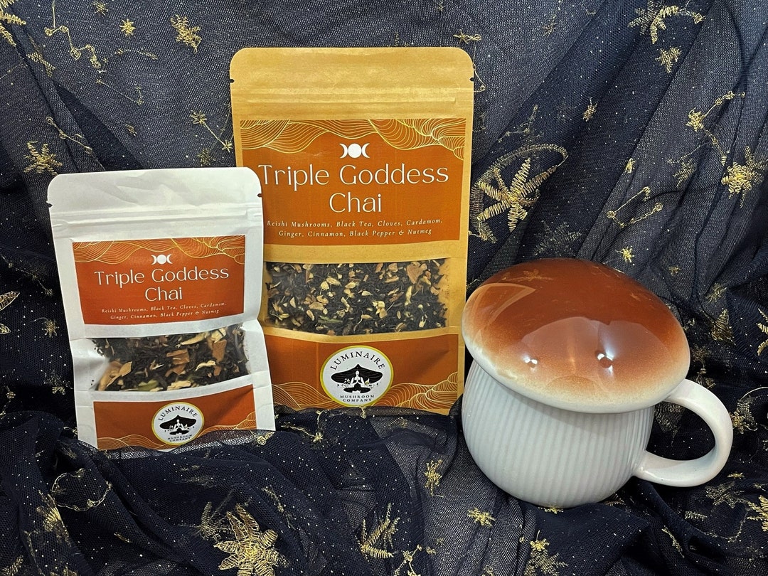 Triple Goddess Chai Mushroom Black Tea Reishi Mushroom Tea - Etsy