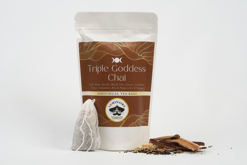 Triple Goddess Chai Mushroom Black Tea, Reishi Mushroom Tea, Cardamom ...
