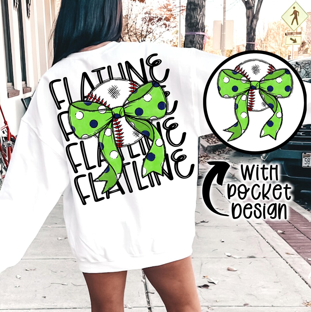 Flatline Coquette Baseball Png Coquette Bow Png Hand Drawn Baseball Png ...